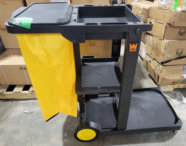 Wen Mobile Janitorial Cart 44" X 18" X 39" - Kraft Auction Service, LLC