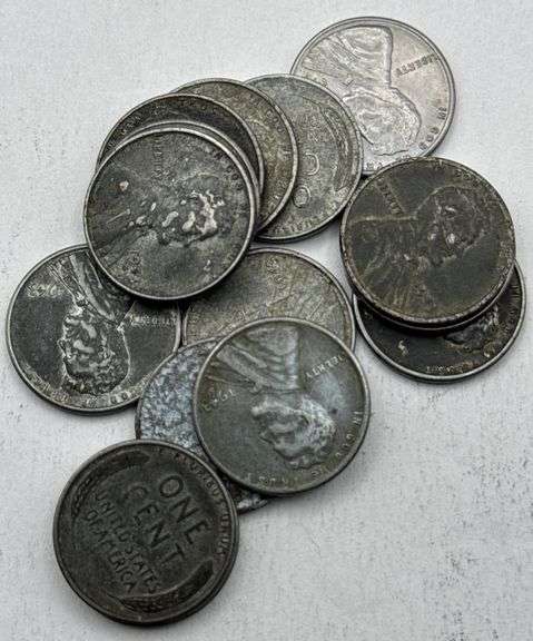 (MC) 15 Steel Wheat Penny Coins - Kraft Auction Service, LLC