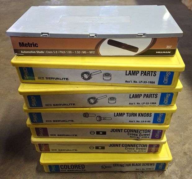 (D) Lamp Parts, Joint Connectors, and Screws. In Labled Boxes. - Kraft ...
