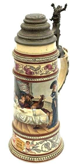 3 1/2 Liter German Wein Weib Gesang Stein - Kraft Auction Service, LLC