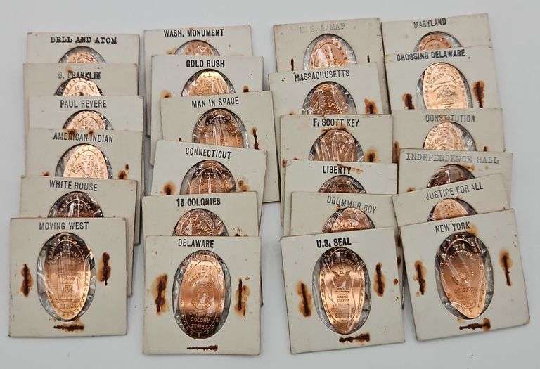 (D) 24 Souvenir Smashed Pennies - Kraft Auction Service, LLC