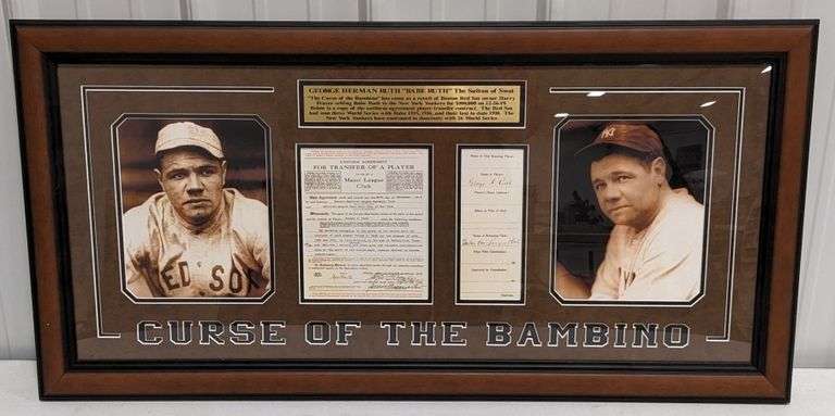 Babe Ruth "Curse Of The Bambino" Framed Contract With COA - Kraft ...