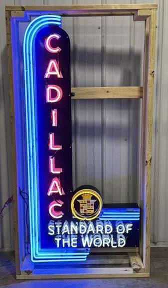 SST Custom Cadillac Neon Sign 72x33 - Kraft Auction Service, LLC