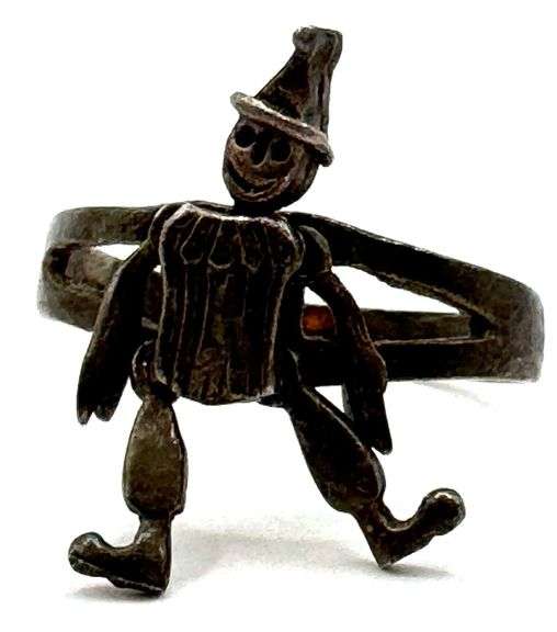 Vtg. Sterling Silver Articulating Jester Ring - Kraft Auction Service, LLC