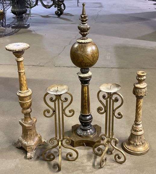 (W) Candle Holders, Pedestal, and Decor 36”-20” - Kraft Auction Service ...