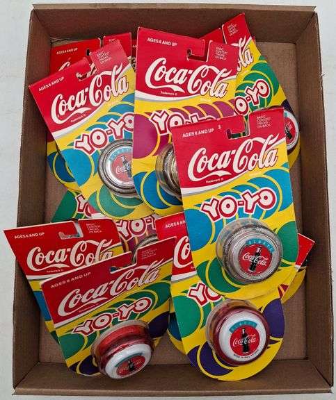 (J) Coca Cola Yo-Yo Toys. 15 total. - Kraft Auction Service, LLC