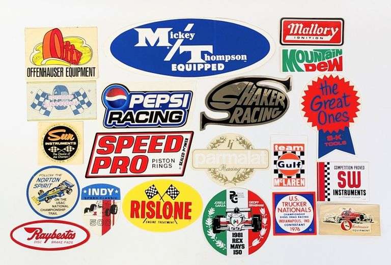 (20) Vintage Racing Decals - Kraft Auction Service, LLC