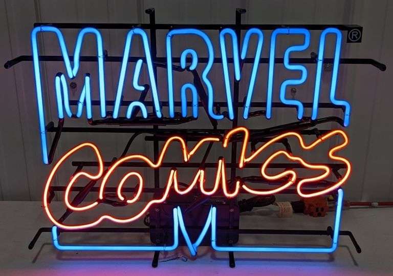 Marvel Comics Two-Color Neon Advertising Sign - Kraft Auction Service, LLC