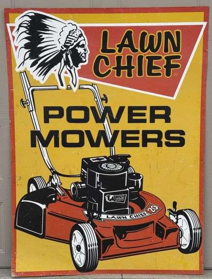 5ft Vintage SST Lawn Chief Lawn Mowers Adv Sign - Kraft Auction Service ...