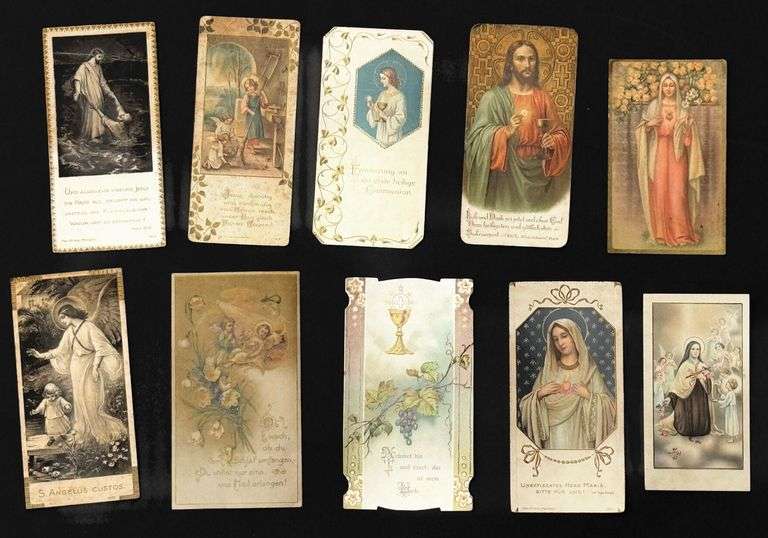 (10) Antique German Diecut Prayer Devotional Cards - Kraft Auction ...