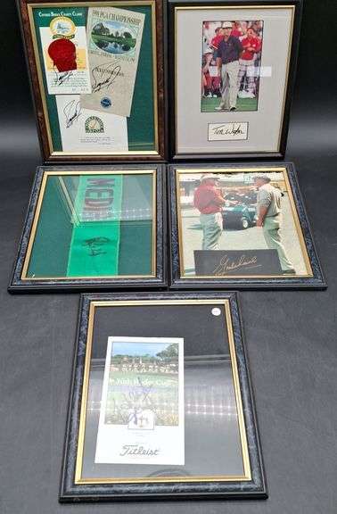(J) PGA and Golf Club Framed Autographs. 5 frames, 11.5"x9.5". - Kraft ...