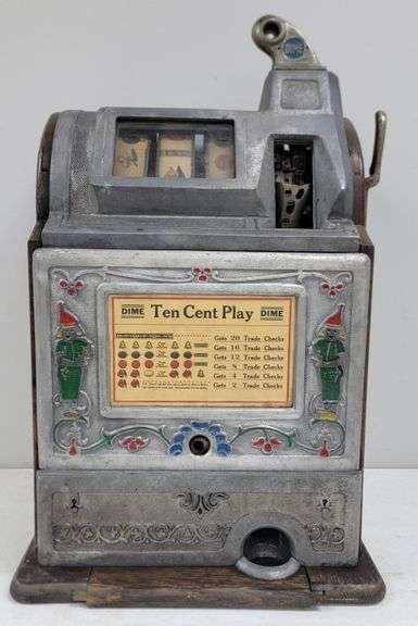 Vintage Jennings Dutch Boy 10 Cent Slot Machine - Kraft Auction Service ...