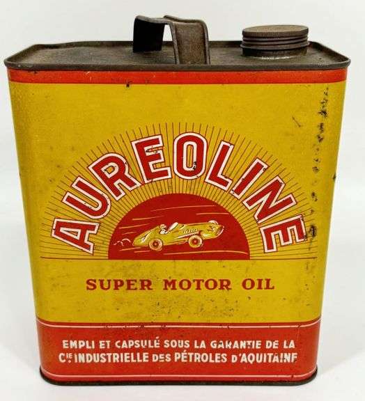 Vintage Aureoline Motor Oil 5 Liter Can w/ Racer - Kraft Auction ...