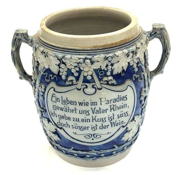 Cobalt Blue Glaze Wine Crock - Kraft Auction Service, LLC