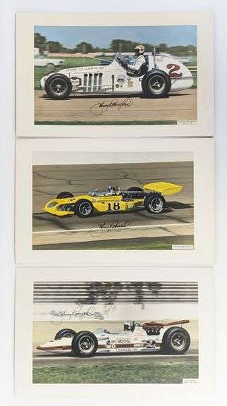 (3) Johnny Rutherford's Signed Action Photo - Kraft Auction Service, LLC