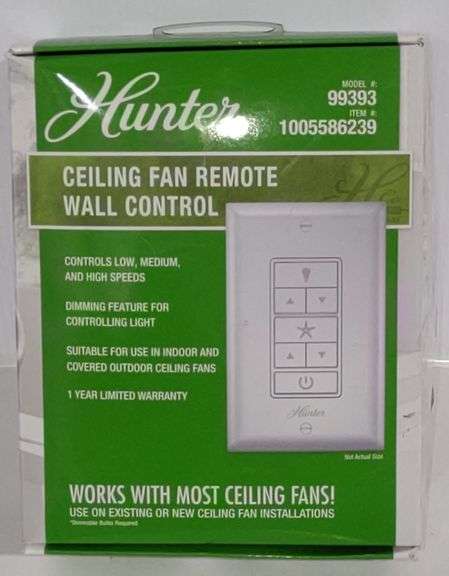 Hunter Ceiling Fan Remote Wall Control (Model 99393) - Kraft Auction ...