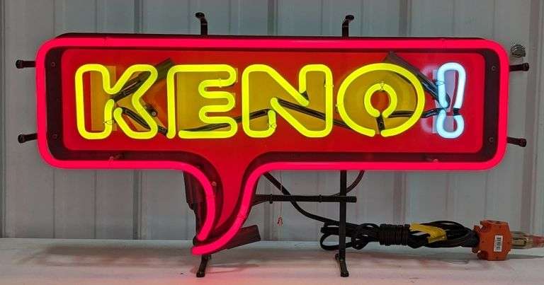 Three-Color "KENO!" Neon Sign - Kraft Auction Service, LLC
