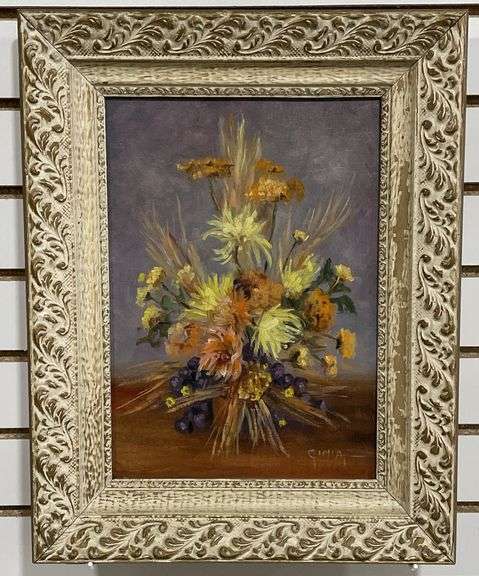 (RK) Ginia Oil Painting on Board 14 3/4” x 18 3/4” - Kraft Auction ...