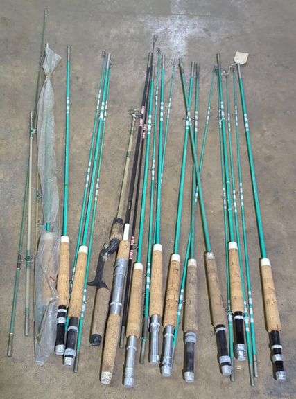(D) Vtg Fishing Poles. Solid Fly Rod. Cork & Fiberglass. 36 inch plus ...
