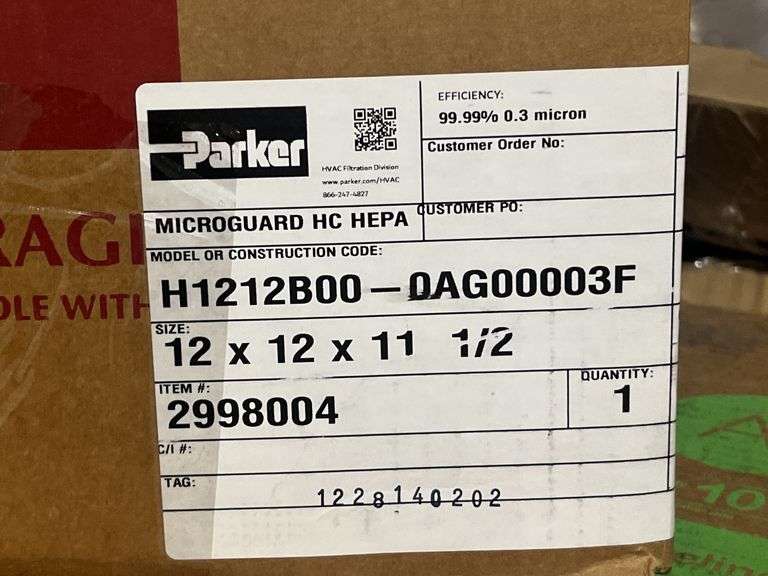 Parker Omnitec Air Scrubber Filter - Kraft Auction Service, LLC