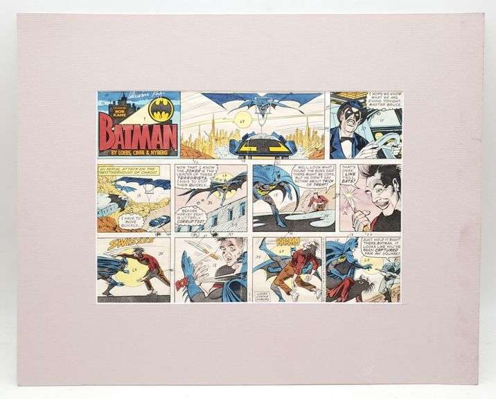 1990 Batman Bob Kane Color Proof Comic Sheet - Kraft Auction Service, LLC