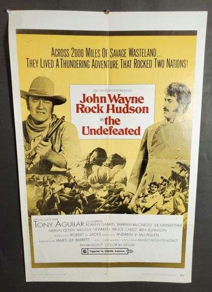 John Wayne Rock Hudson "the Undefeated" Poster - Kraft Auction Service, LLC