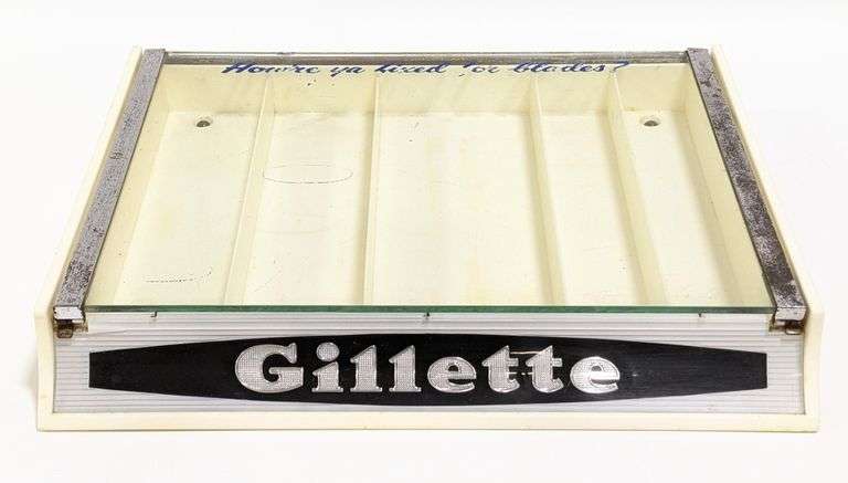 Vintage Gillette Razor Blades Counter Display - Kraft Auction Service, LLC