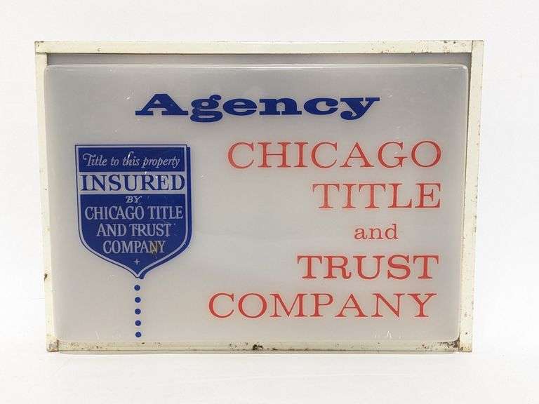 Vintage Chicago Title & Trust Company Lighted Sign - Kraft Auction ...