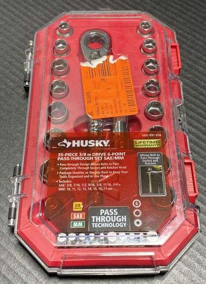 (EZ) Husky 3/8" Drive 6-Point Pass-Thru Ratchet & Socket Set - Kraft Auction Service, LLC