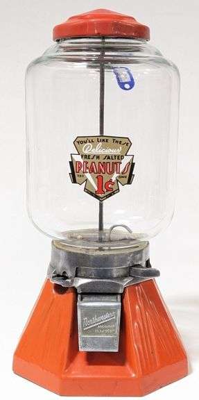 1930's Northwestern Model 33 1 Cent Peanut Machine - Kraft Auction ...