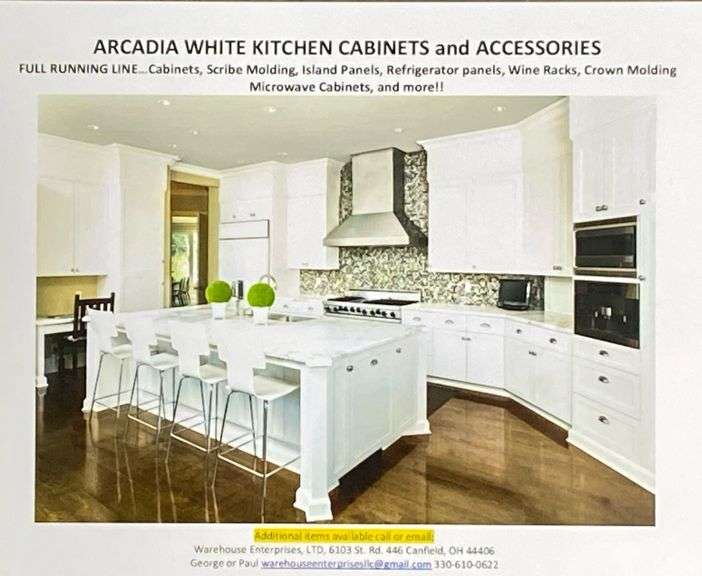 ARCADIA WHITE Premium Kitchen Cabinets - Kraft Auction Service, LLC