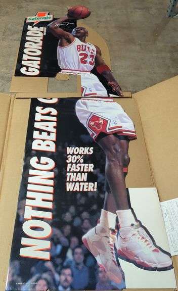 (J) Michael Jordan Standup Gatorade Advertisement Poster. Cardboard New ...