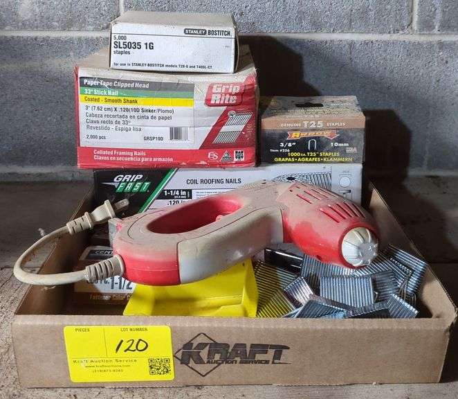 Staple Guns & Staples Of All Sizes & Coil Roofing Nails, etc. - Kraft ...