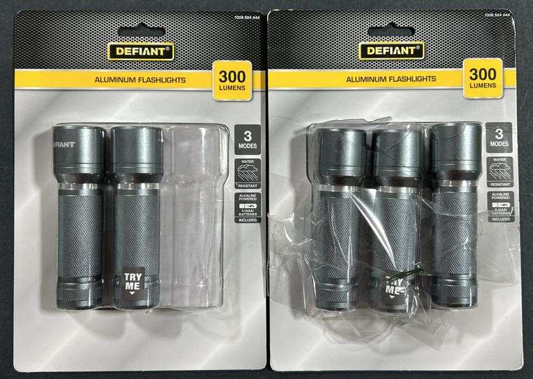 (EZ) Defiant 300 Lumens Aluminum Flashlight Packs - Kraft Auction ...
