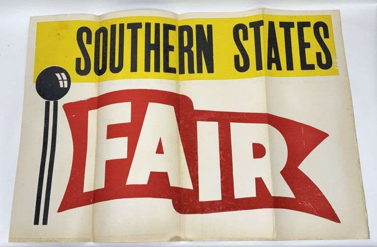 Large Vintage Southern States Fair Poster 41 x 28 - Kraft Auction ...