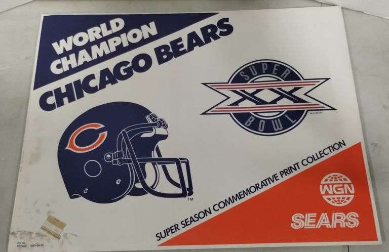 (H) Chicago bears 1985 commemorative print collection, Sears - Kraft ...