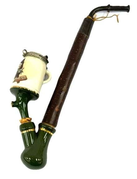 Tyrolean Ceramic Souvenir Pipe with Wind Cap - Kraft Auction Service, LLC