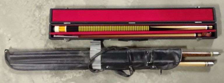 2 Piece Pool Sticks in Cases - Kraft Auction Service, LLC