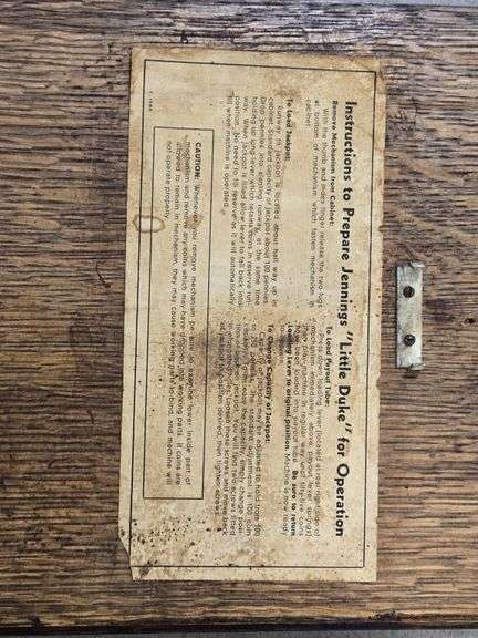 Vintage Jennings 1 Cent Little Duke Slot Machine - Kraft Auction ...