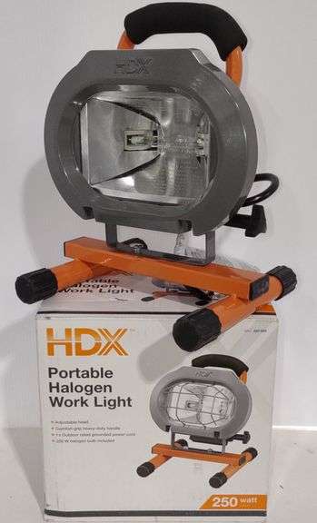 HDX Portable Halogen Work Light (Model XG-1026) - Kraft Auction Service ...