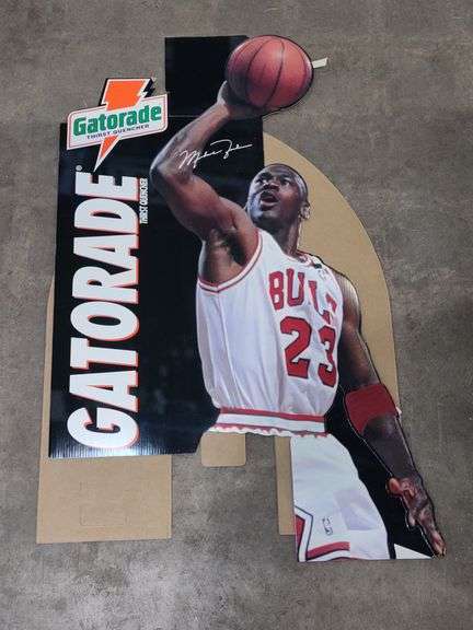 (J) 1993 Gatorade Michael Jordan 2 Piece Cardboard Standee - Kraft ...