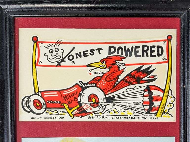 Framed Honest Charlie's Waterslide Decals - Kraft Auction Service, LLC