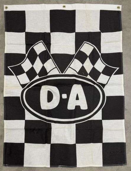 Vintage DA Racing Motor Oil Checkered Flag Banner - Kraft Auction ...