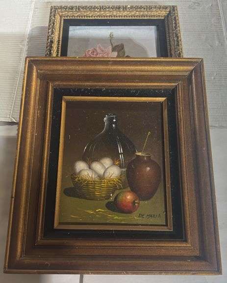 (X) Oil Painting of a Flower Signed Judy Roberts and Oil Painting of ...