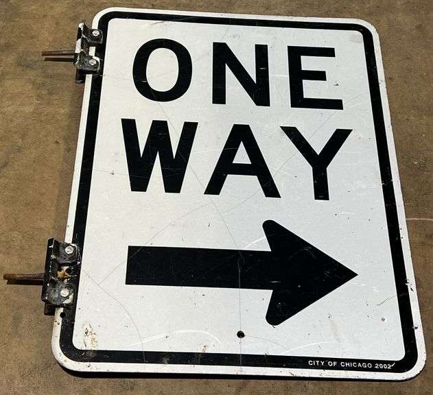 (R) Double Sided City of Chicago One way street sign 24x18 - Kraft ...