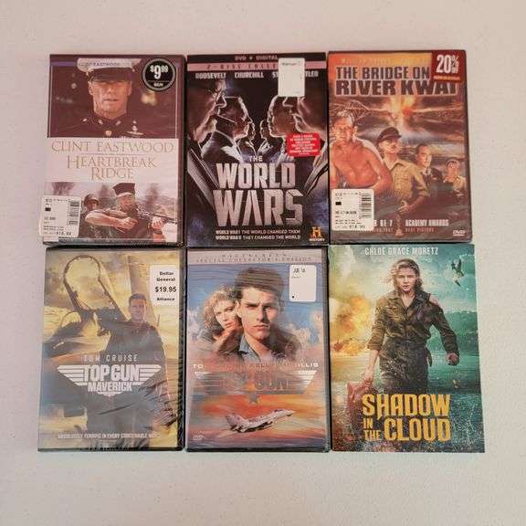 Military Themed DVD Includes Red Dawn, Schindlers List, Top Gun, The ...