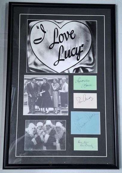 (J) I Love Lucy Collage Frame with Autographs, Including Lucille Ball ...