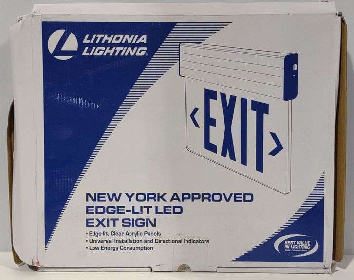 Lithonia Lighting New York Approved Edge-Lit LED Exit Sign 14"×12 ...