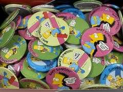 130 Vintage NOS The Simpsons Buttons In Display - Kraft Auction Service ...