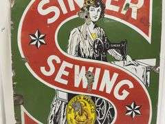 Vintage SSP Singer Sewing Machines Sign - Kraft Auction Service, LLC